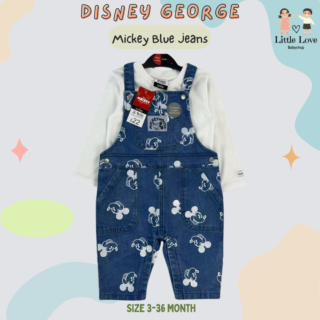 Jual BAJU SET OVERALL DRESS BAYI DISNEY BABY JEANS PREMIUM / Baju Kodok ...
