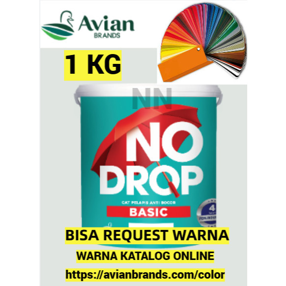 Jual CAT TEMBOK NO DROP BASIC 1KG GENTENG DINDING PLAFON GRC GYPSUM ...