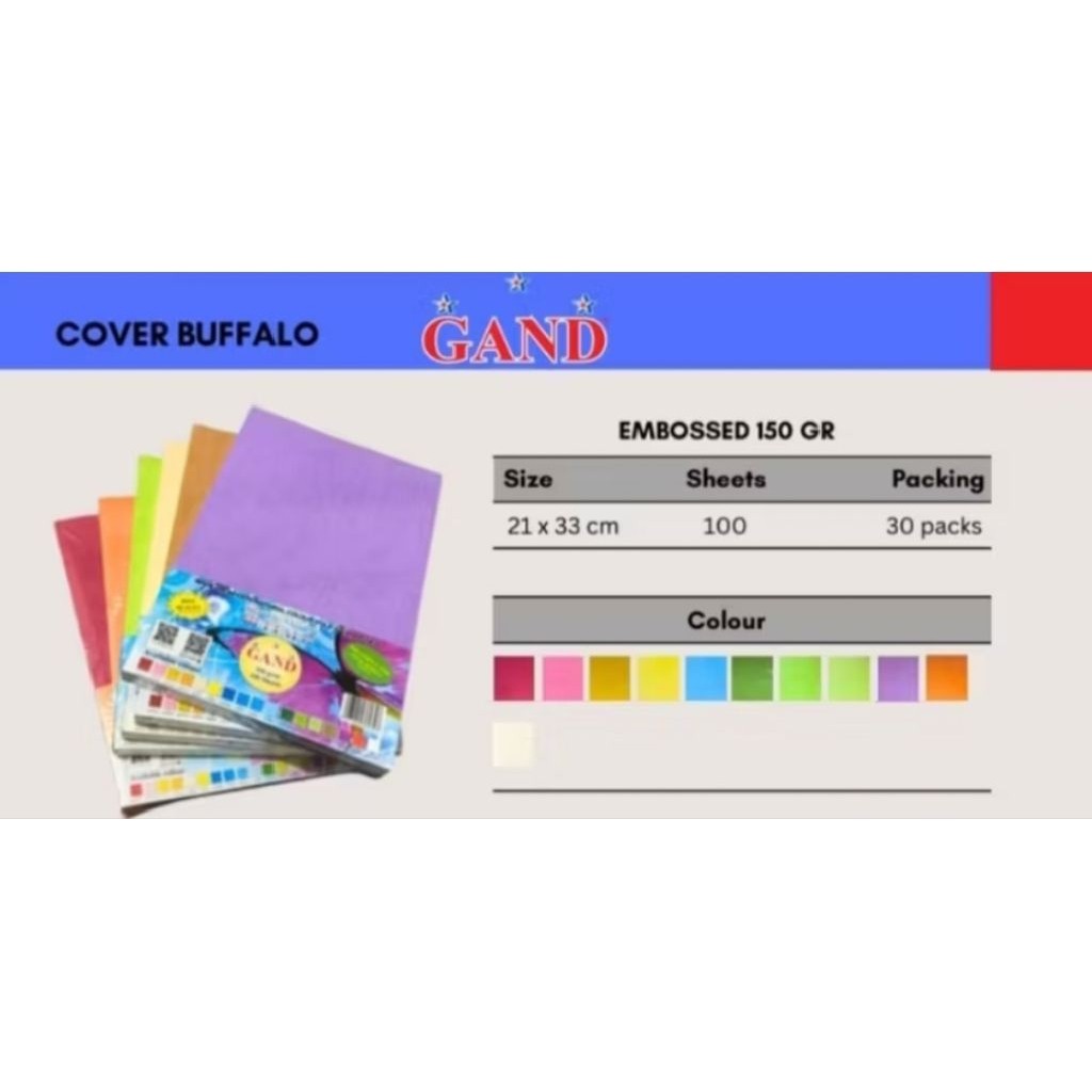 Jual Kertas Cover Buffalo Gand Folio ( 1pak ) | Shopee Indonesia