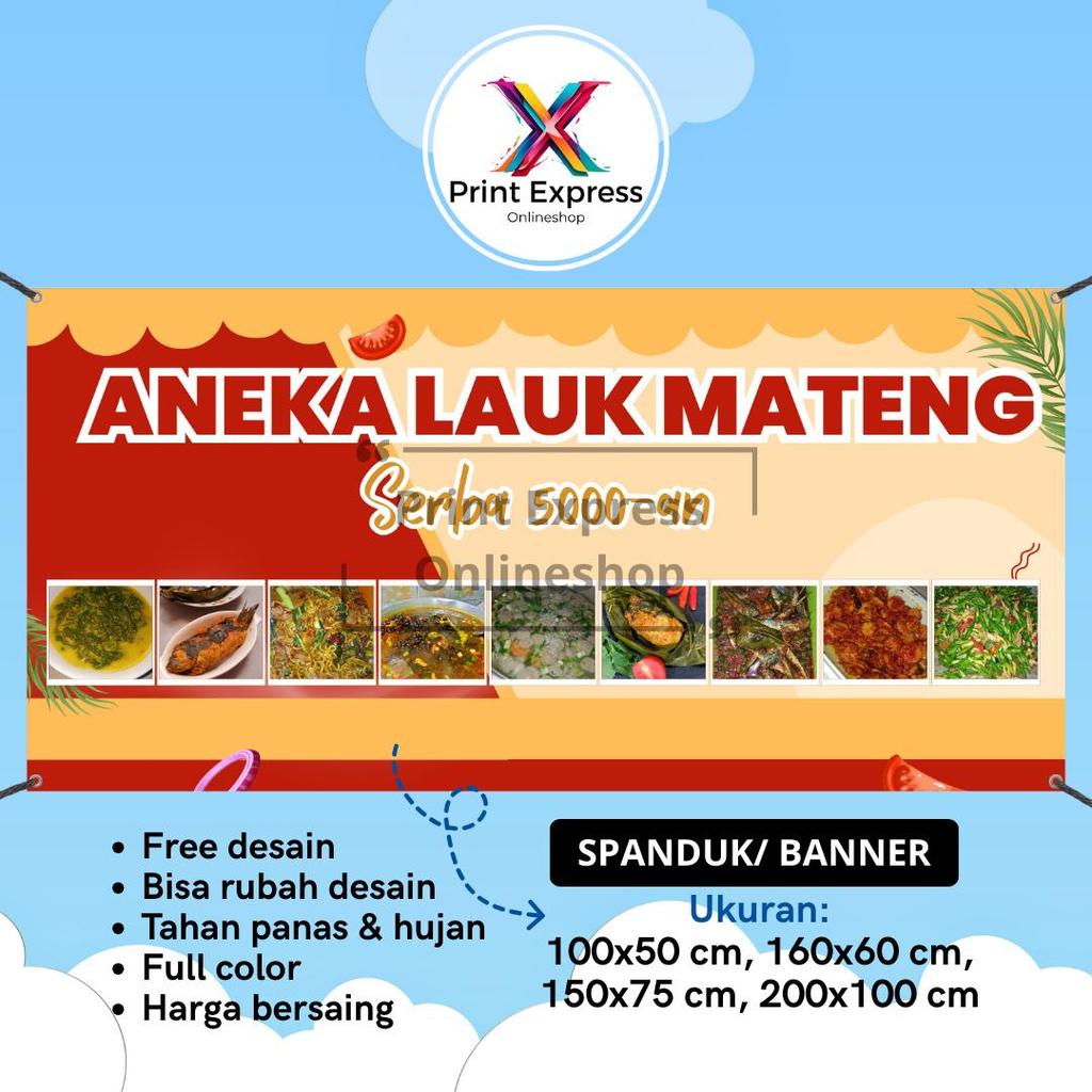Jual SPANDUK BANNER Aneka Lauk Mateng Cream Bisa Request Desain ...