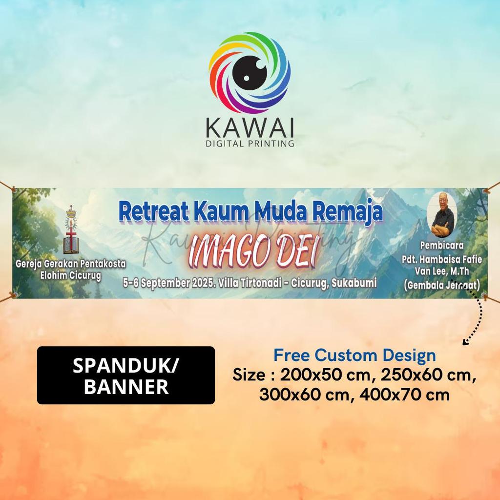 Jual SPANDUK BANNER Retreat Kaum Muda Remaja Gereja IMAGO DEI MMT ...