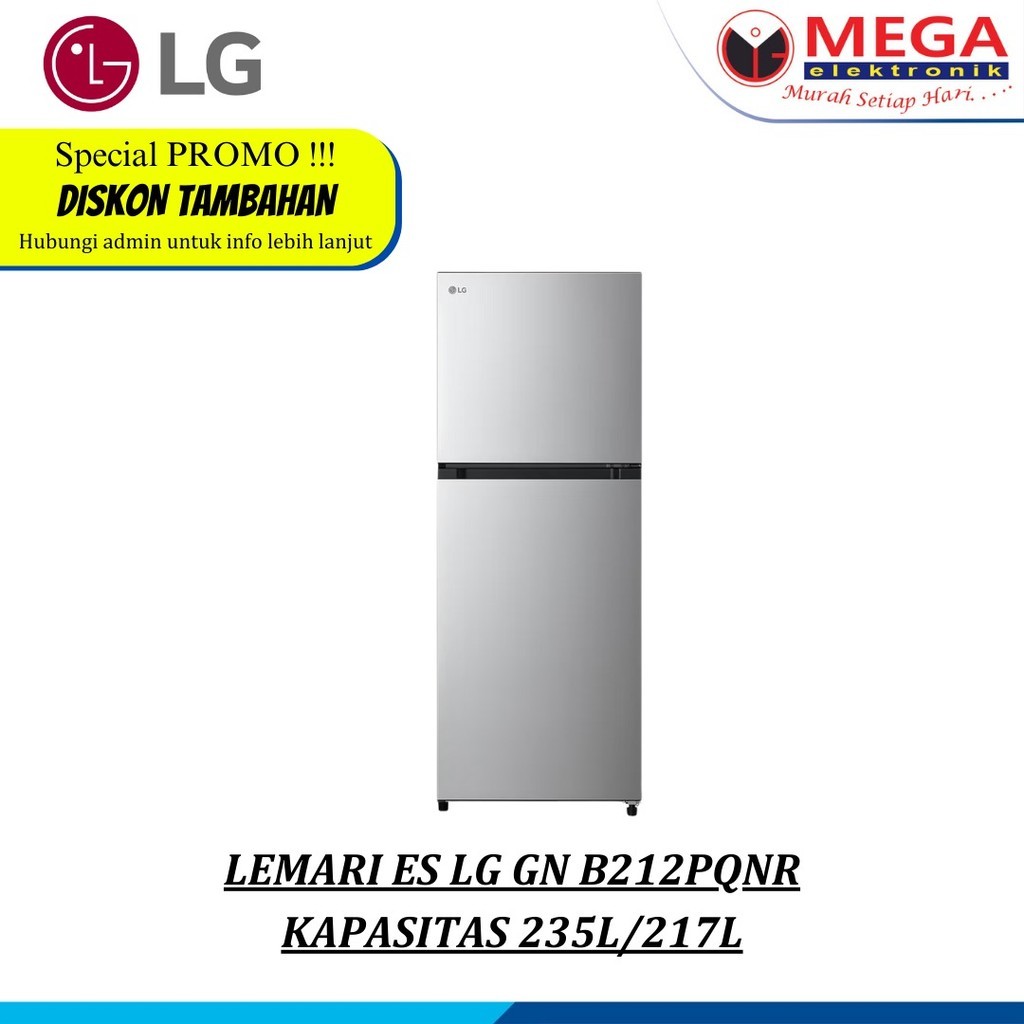 Jual LEMARI ES LG GN B212PQNR KAPASITAS 235L/217L | Shopee Indonesia