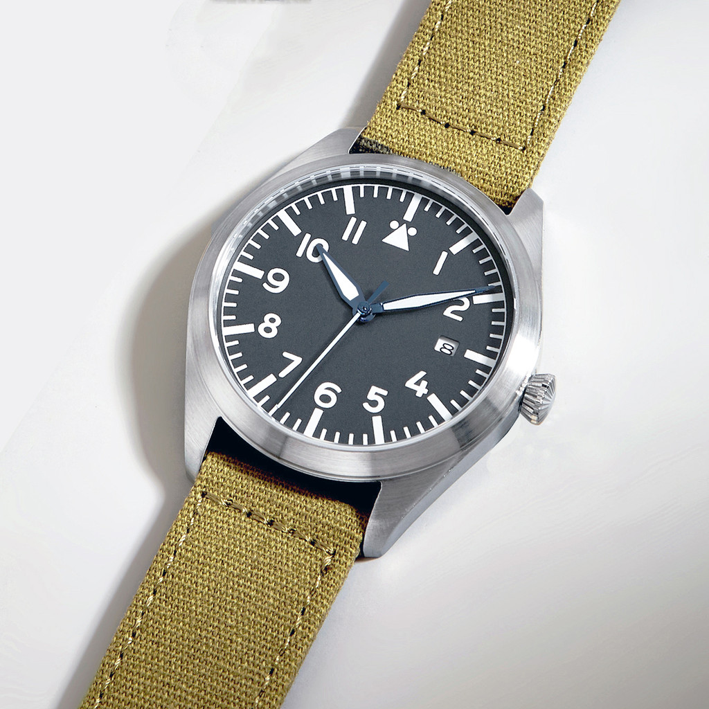 Jual HAYA SPEED Mechanical Watches Canvas Flieger Aviator Pilot ...