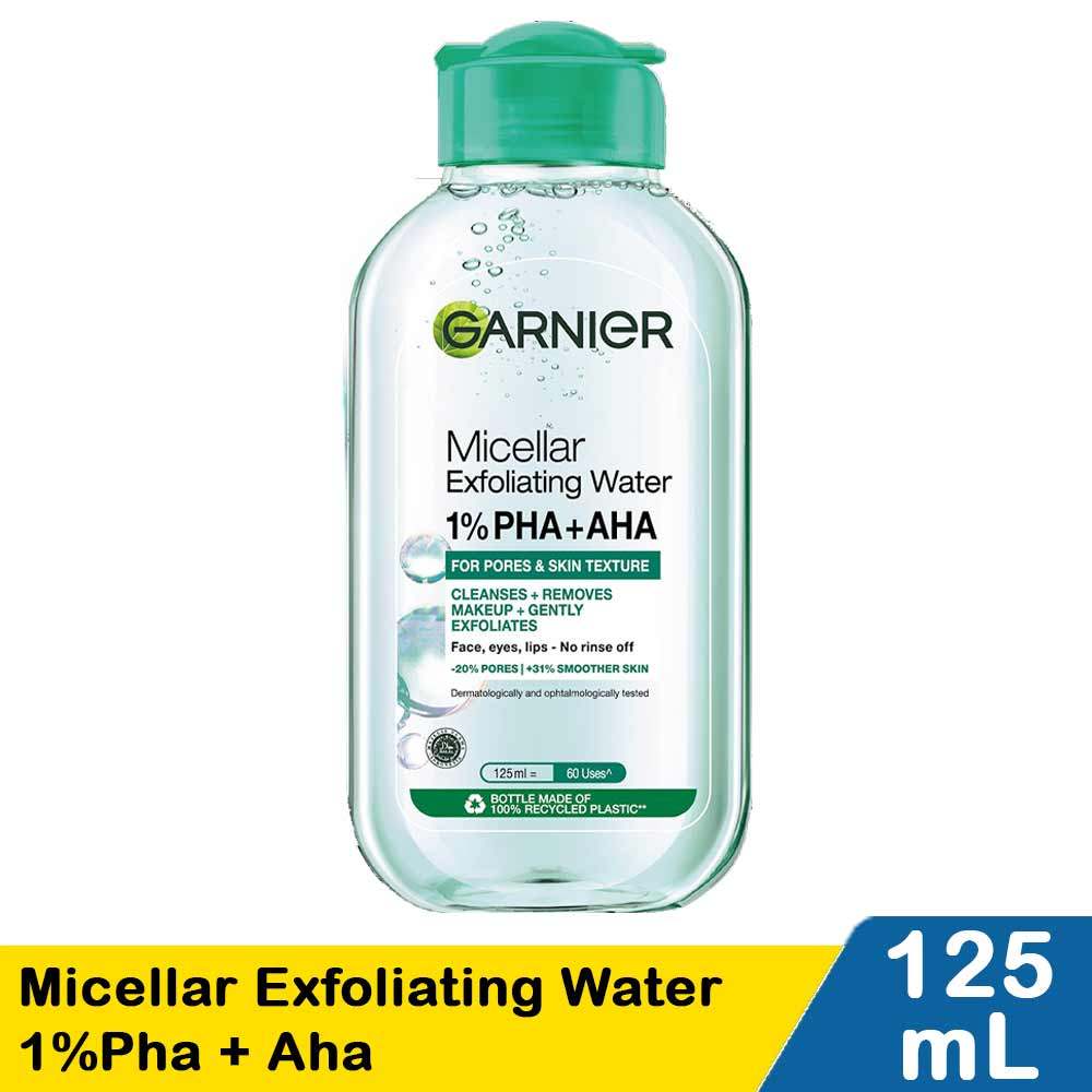 Jual GARNIER MICELLAR EXFOLIATING WATER 1%PHA + AHA 125ml | Shopee ...