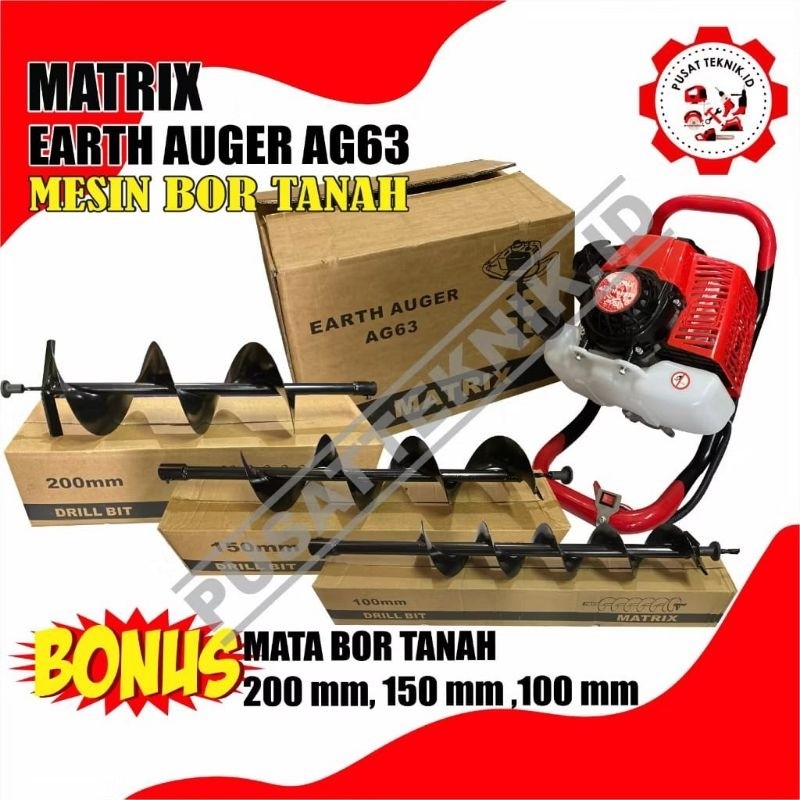 Jual MESIN BOR TANAH MATRIX AG63 / EARTH AUGER 3SET MATA BOR | Shopee ...