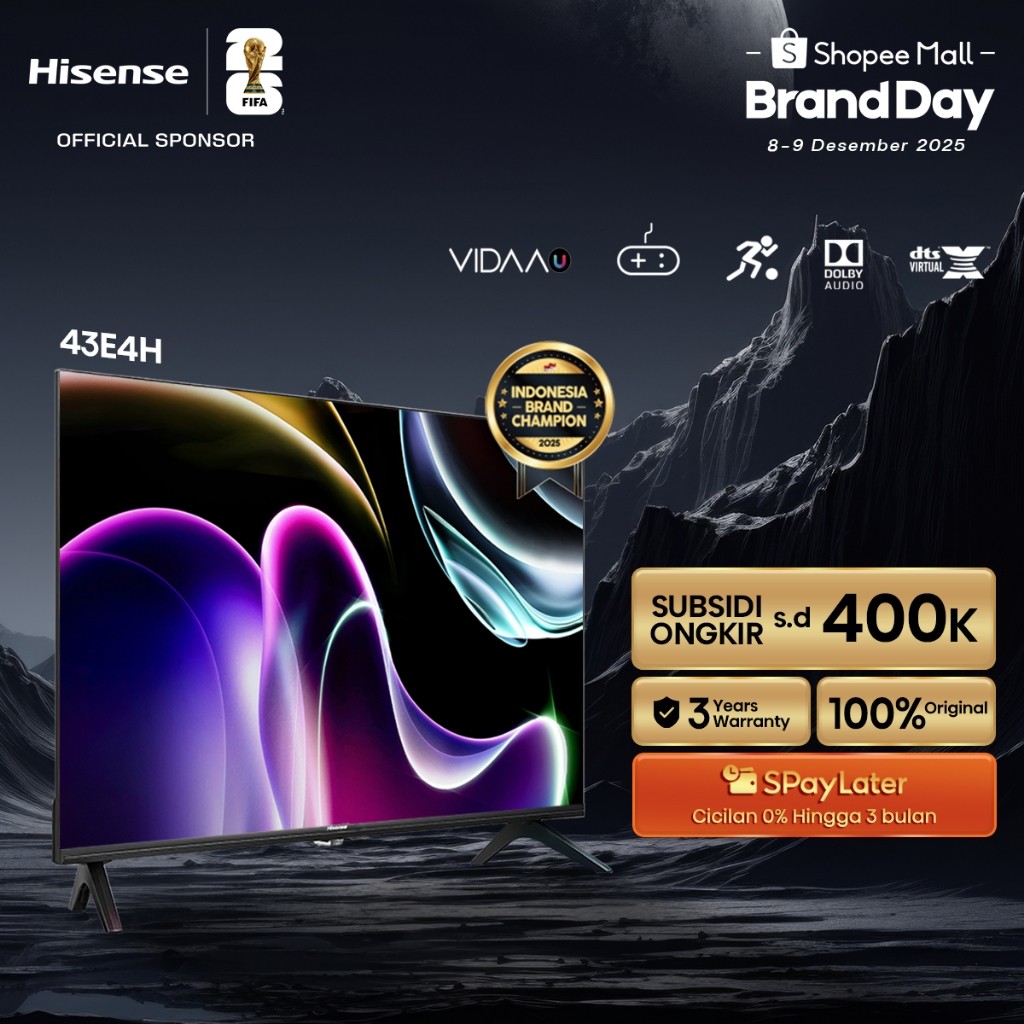 Jual PROMO Hisense TV 43E4H Smart TV 43 inch FHD Desain Bazelles DTS V ...