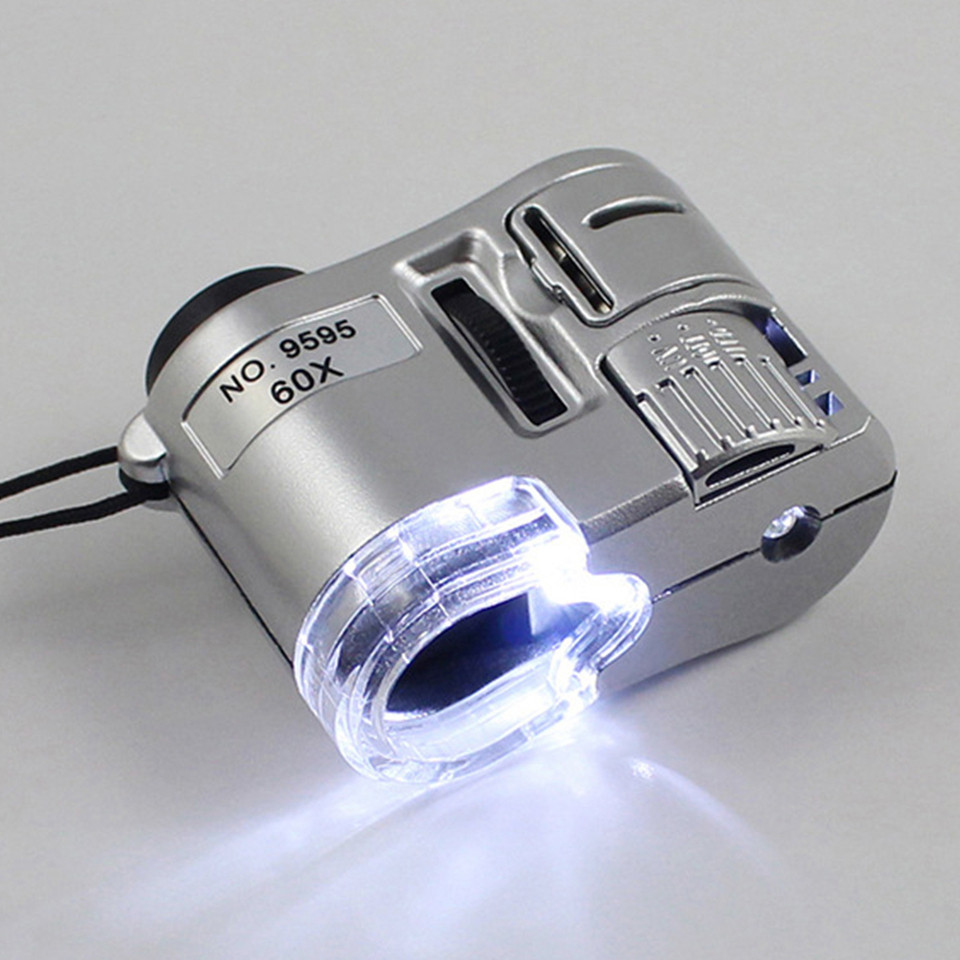 Jual Portable 60X Handheld Magnifying Glass Mini Pocket Microscope ...