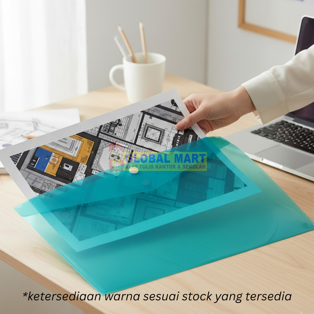 Jual Map Plastik Kancing 1 ukuran A3 Transparan – Mix Color | Document ...