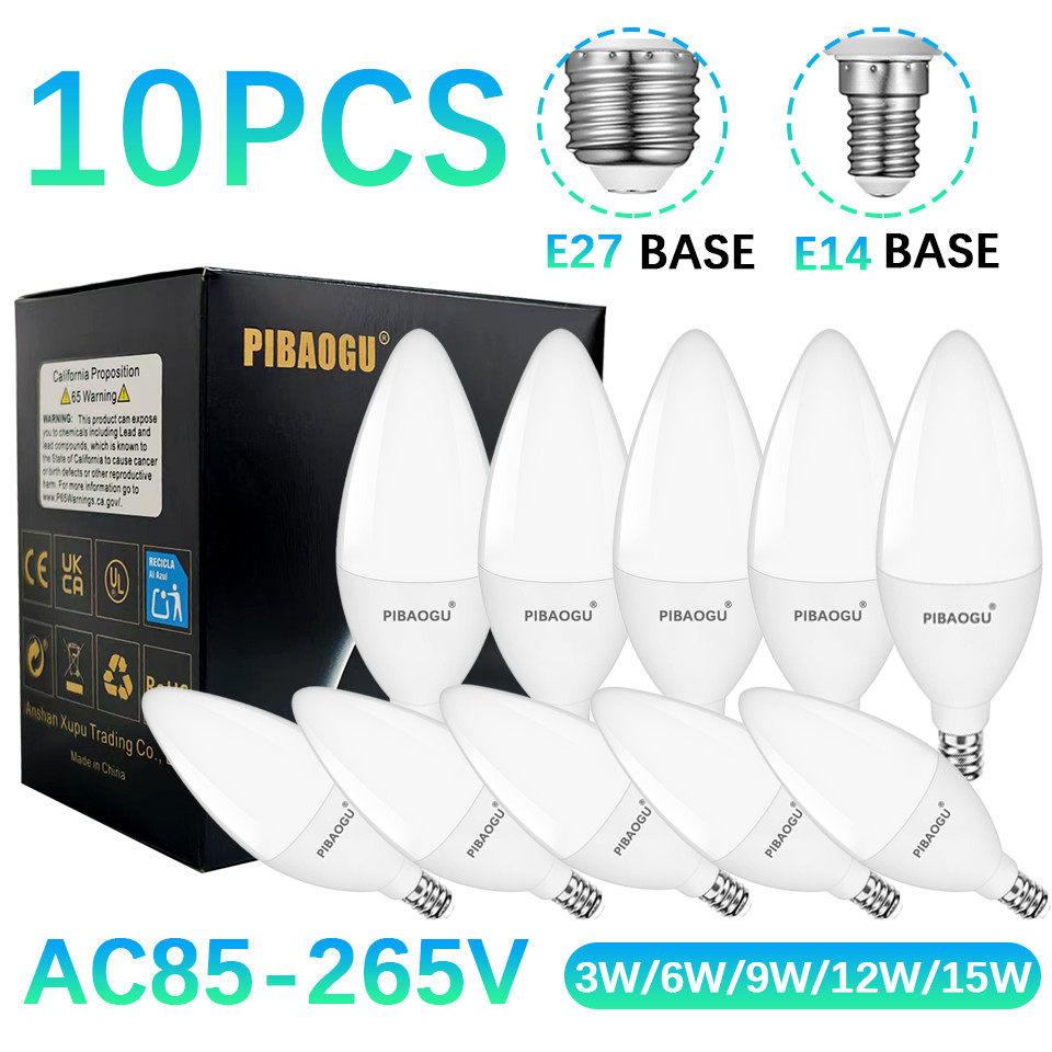 Jual 10PCS LED Candle Bulbs Light AC85-265V E14 E27 LED Candle Bulbs ...