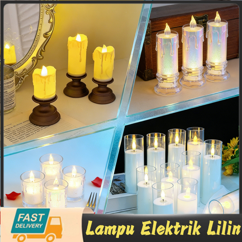 Jual Lampu Elektrik Lilin LED Baterai Electric Smokeless Candle Melting ...
