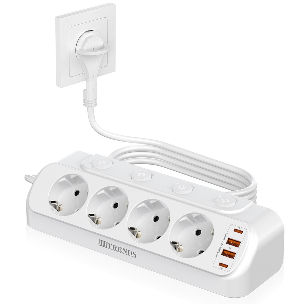 Jual Desktop Power Outlet with USB C 20 W, 4 Angle Receptacles, Flat ...