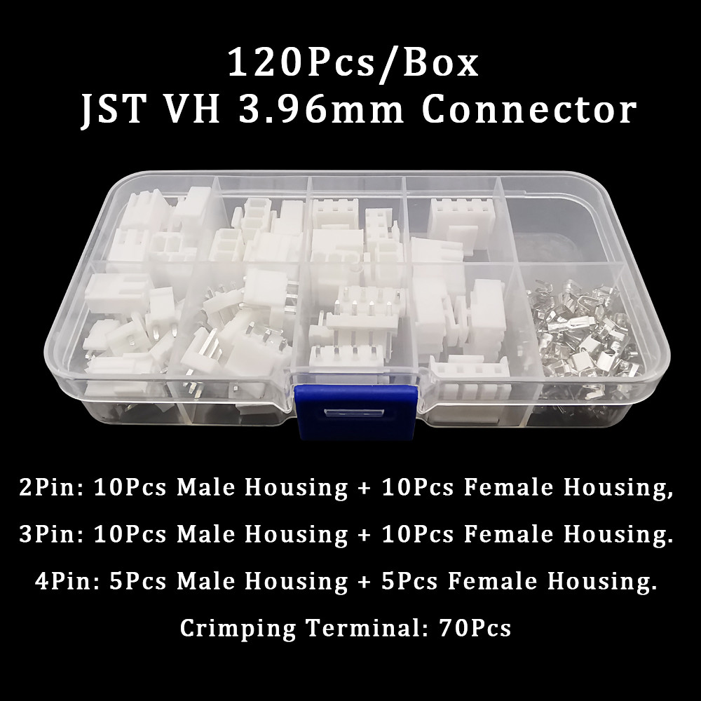 Jual 120Pcs/Box JST VH3.96 Pin Header Connector 2/3/4 Pin JST VH 3.96mm ...