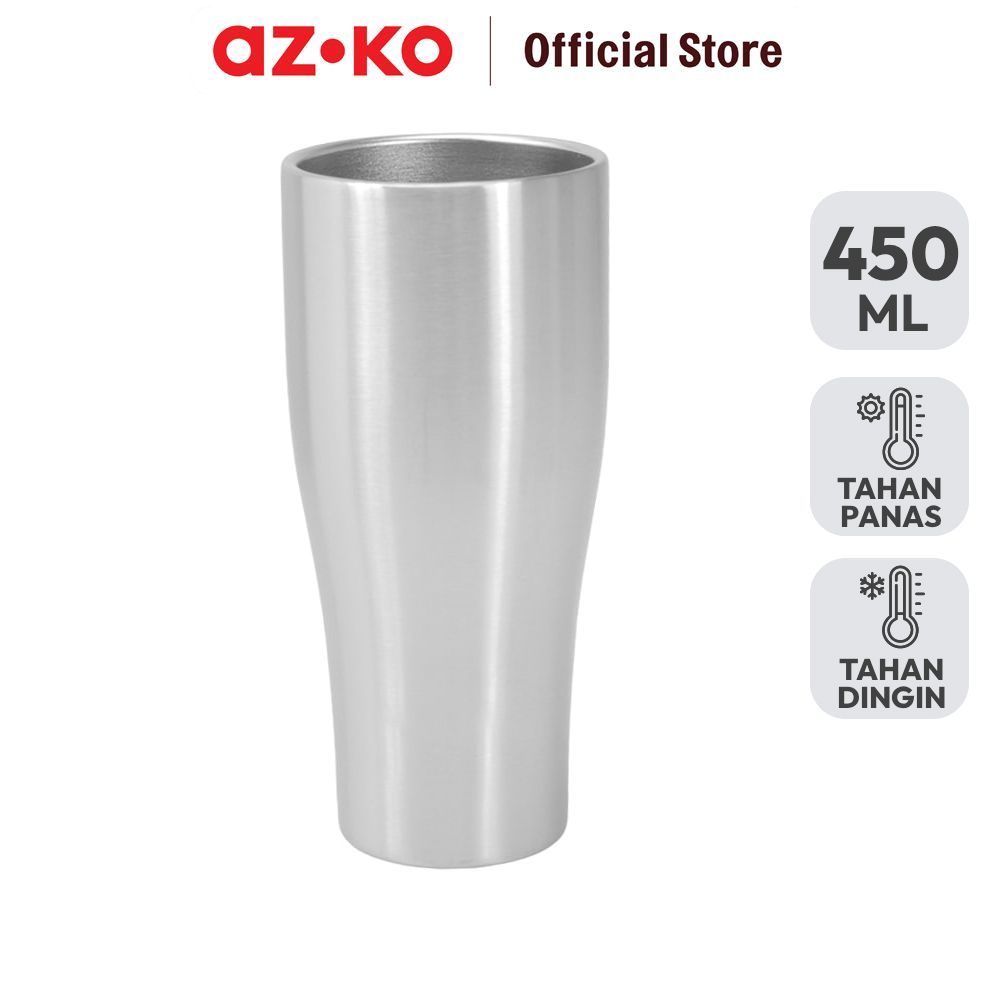 Jual AZKO Delicia Mug Vacuum Flask Stainless Steel 450 ml - Silver ...