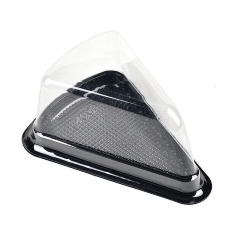 Jual 50Pcs Plastic Cake Slice Boxes Disposable Triangular Cheesecakes ...