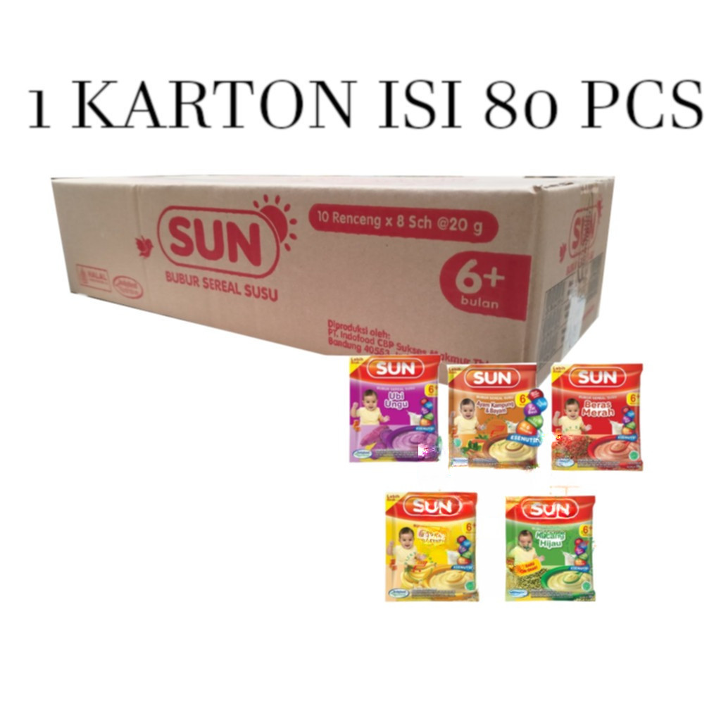 Jual Sun Bubur Sachet 20gr Renceng 1 Dus Isi 80 Sachet Solusi Cepat dan ...