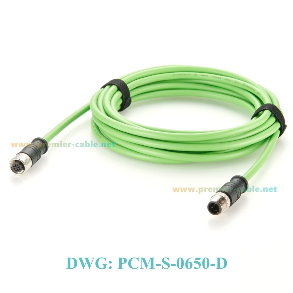 Jual Profinet M12 4 Pin D Code Male to Female Extension Cable ...