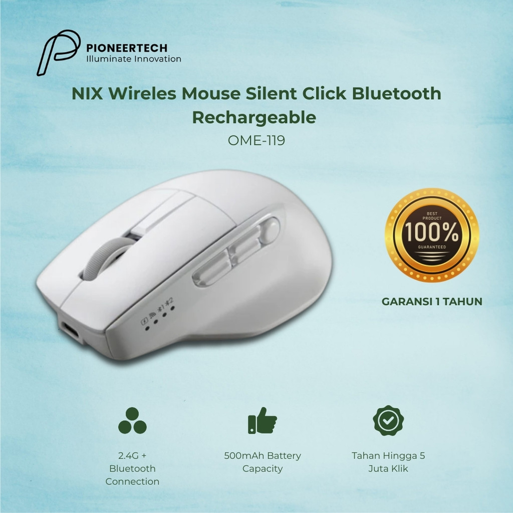 Jual NIX Prismic OME 119 Wireless Gaming Mouse Silent Click 9 Button ...