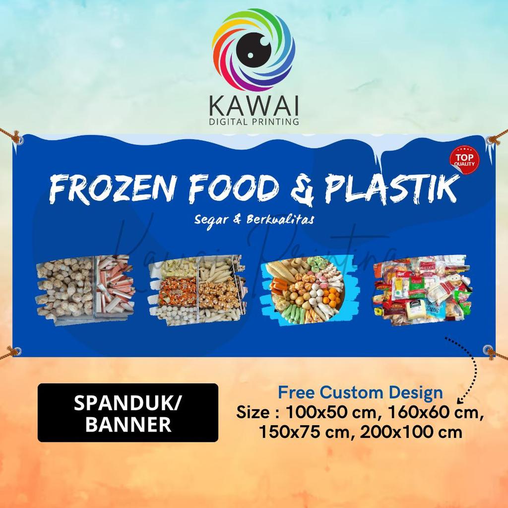 Jual Spanduk Banner MMT Frozen Food & Plastik Biru Bisa Rekuest 200x100 ...