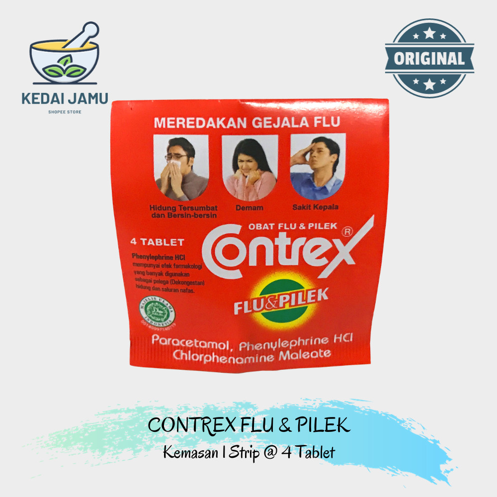 Jual Contrex Eceran 1 Strip isi 4 tablet Obat Flu Pilek Demam Sakit ...