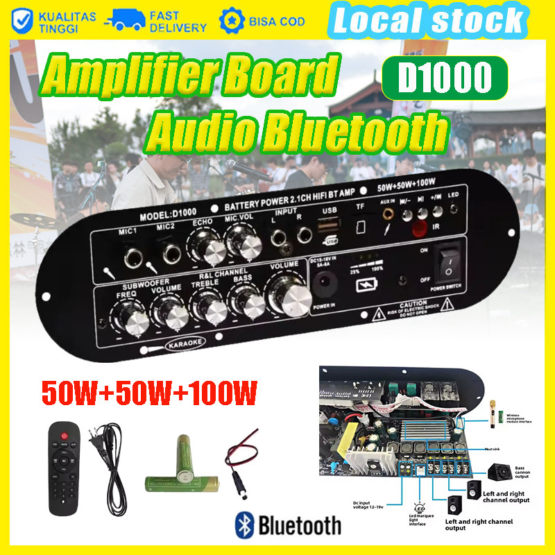 Jual D800 D900 D1000 Amplifier Board Audio Bluetooth USB FM Subwoofer ...