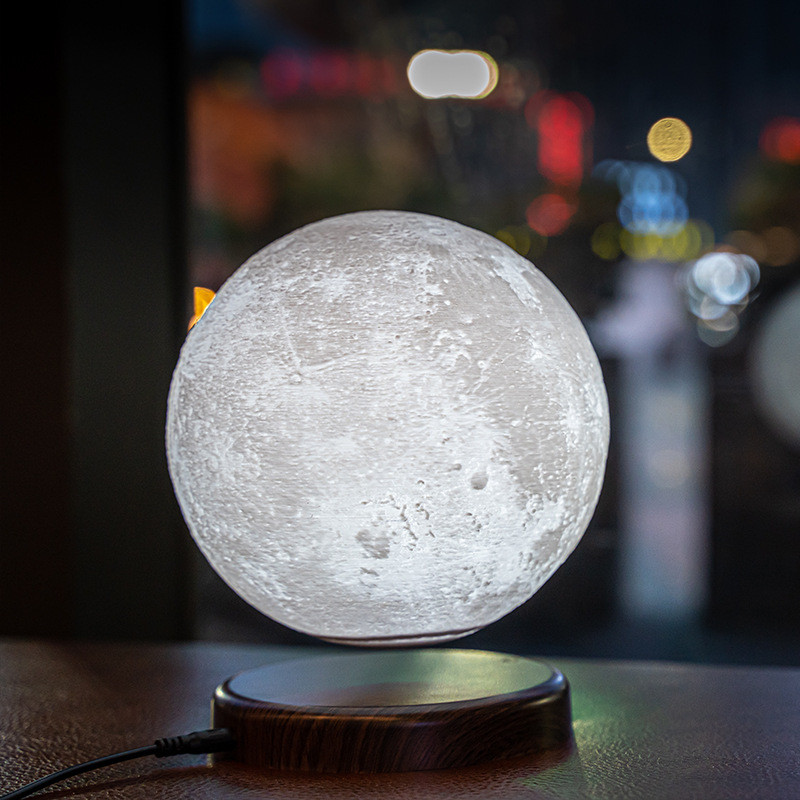 Jual 3D Magnetic Levitating Moon Lamp Night Light 15cm Rotating ...