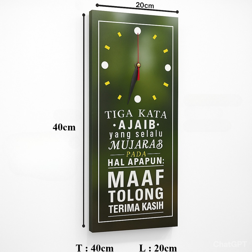 Jual Jam Dinding Minimalis Quotes Inspiratif Jam Dinding Kayu MDF 20 x ...