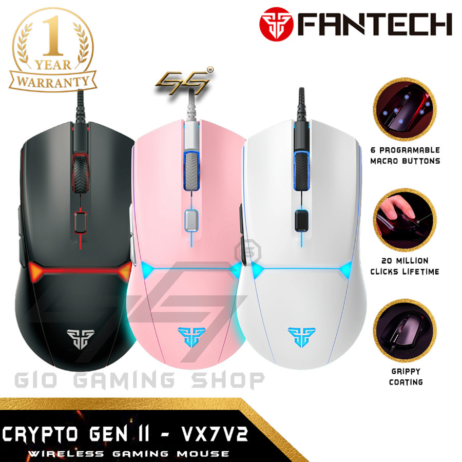 Jual Fantech VX7 V2 CRYPTO Gen II Mouse Gaming Macro RGB Programmable ...