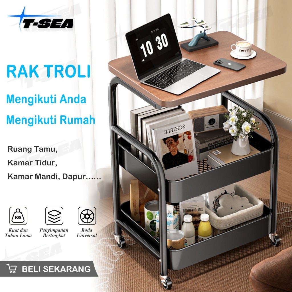 Jual T-SEA Rak Troli 3 Susun Serbaguna - Baja Karbon Kokoh Dengan Roda ...
