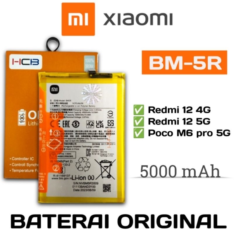 Jual Baterai Batre Xiaomi BM5R Redmi 12 4G / Redmi 12 5G / Poco M6 PRO ...