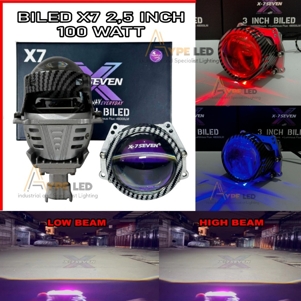 Jual ORIGINAL BILED X-7SEVEN 2,5 INCH PURPLE LENS X7 100WATT PLUS DEMON ...