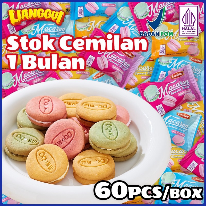 Jual Lianggui Biskuit Macaron Isi Krim HALAL Cemilan Viral untuk Anak ...
