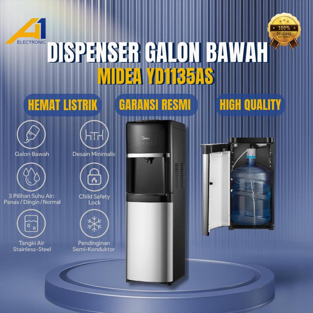Jual MIDEA Dispenser YD1135AS Galon Bawah Hemat Daya Stainless Steel ...