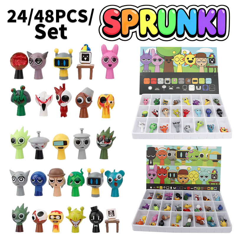 Jual 24pcs/48pcs/box Sprunki Action Figure Blind Box Whole Set ...