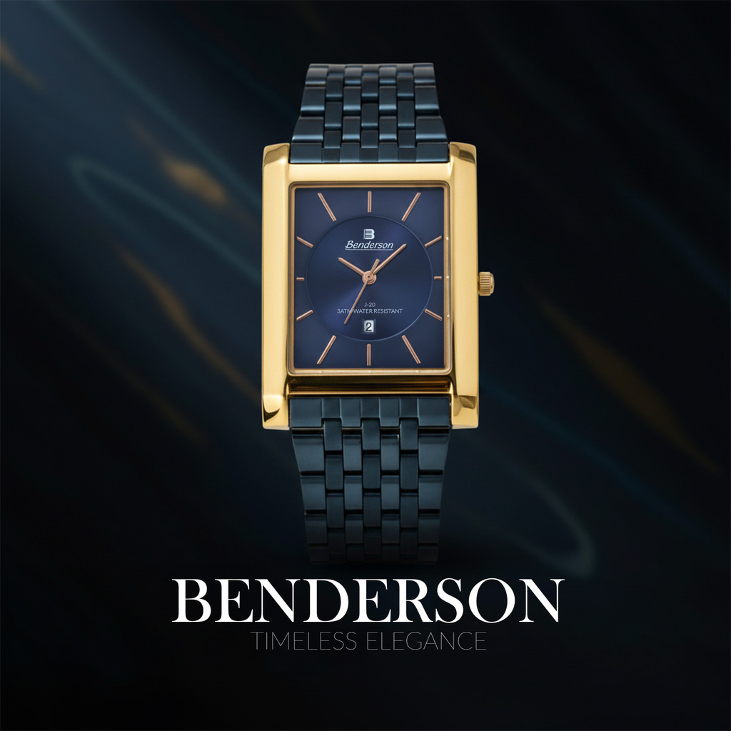 Jual BENDERSON 1248-MD JAM TANGAN PRIA FASHION PERSEGI RANTAI STAINLESS ...