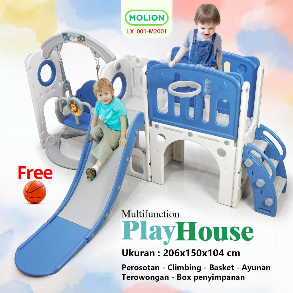 Jual MOLION Mainan Prosotan Anak Playhouse Playground Slide HDPE Play ...