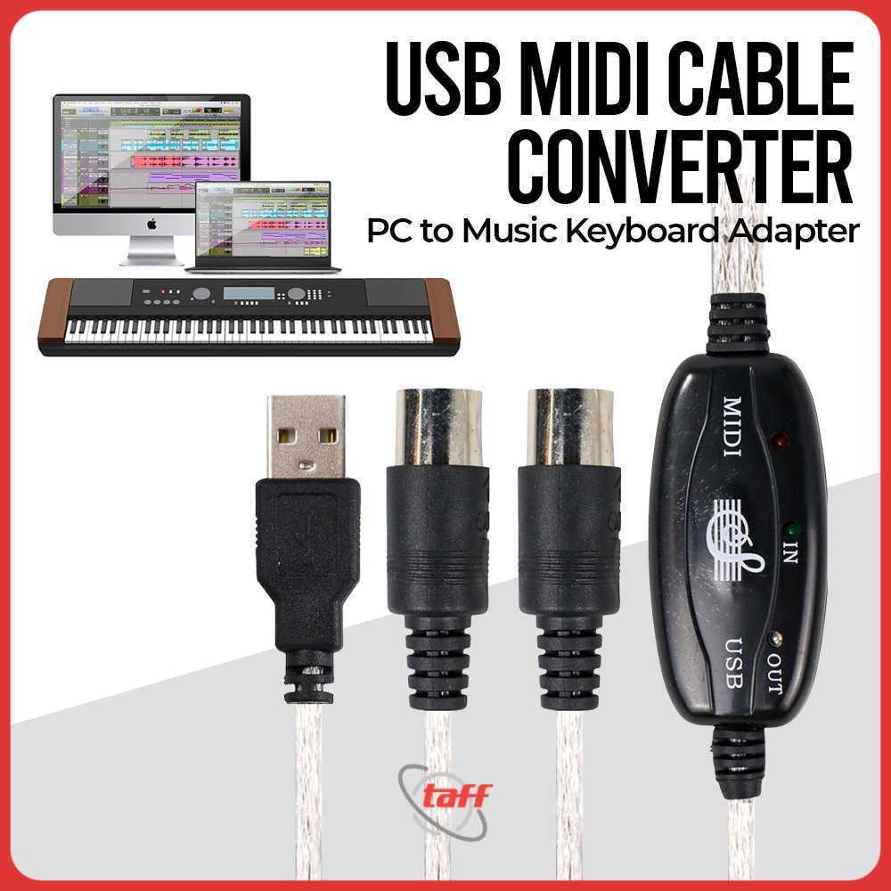 Jual USB MIDI Cable Converter PC to Music Keyboard Adapter Cable 2M ...
