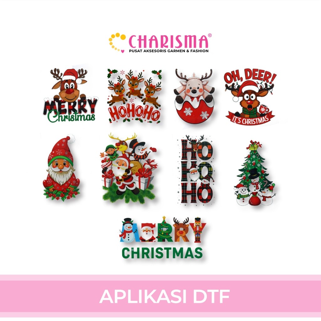 Jual Charisma Aplikasi Sablon DTF Natal Special Edition - Stiker Sablon ...