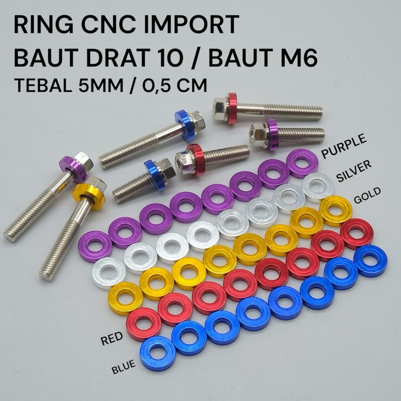 Jual RING BAUT CNC IMPORT TEBAL UNTUK BAUT UKURAN 10 M6 ring cvt cnc ...
