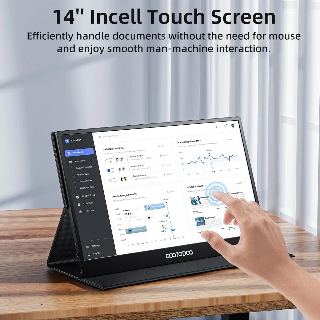 Jual Goojodoq Portable Monitor 14 Inch Touch Screen IPS FHD USB-C HDMI ...