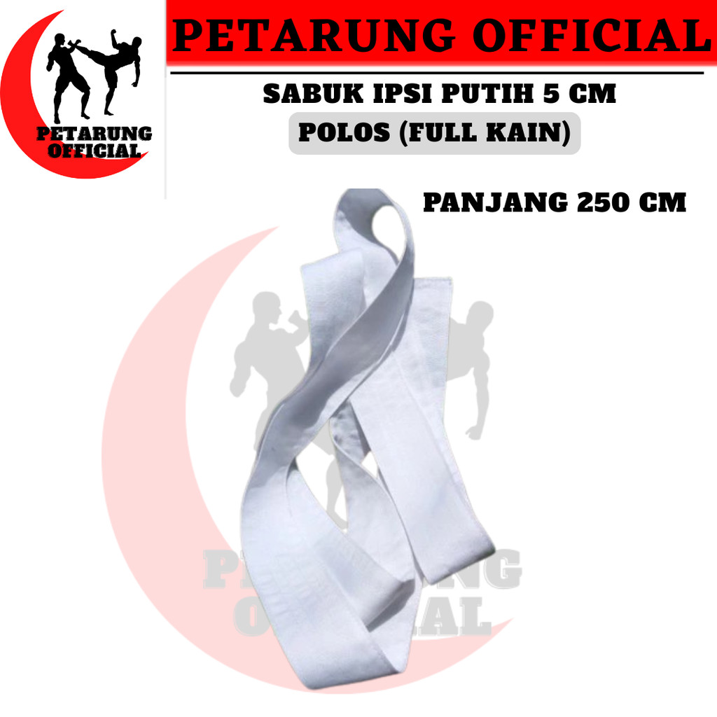 Jual Sabuk Pencak Silat Putih Standart IPSI Bahan Kain Drill - petarung ...