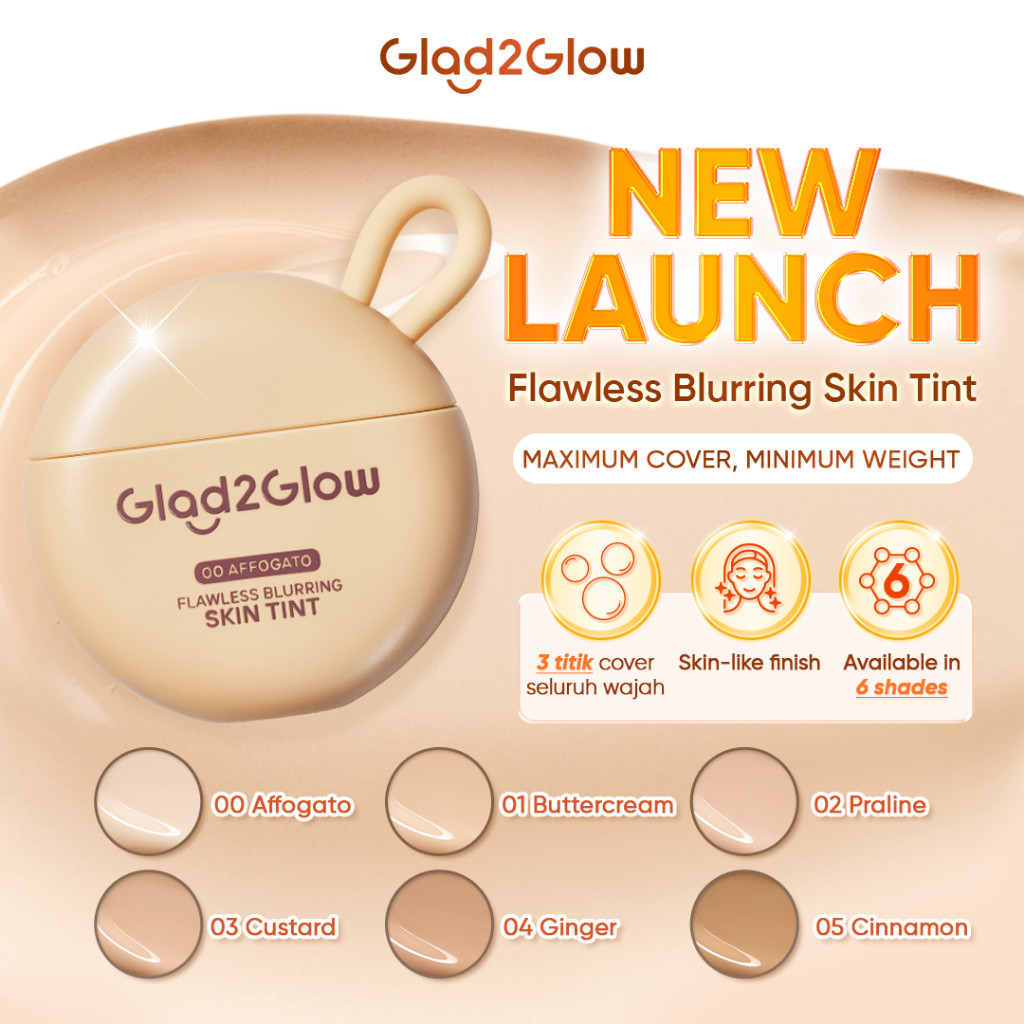Jual Skin Tint Glad2Glow Flawless Blurring Skin Tint G2G Skintint Make ...