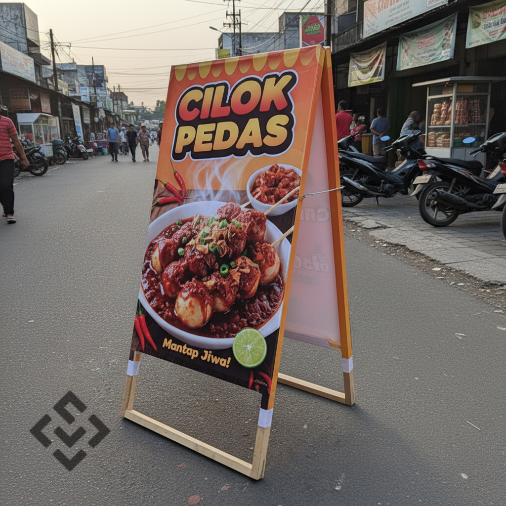 Jual Stand Banner Kayu Portable – Display Promosi Usaha UMKM, Jajanan ...