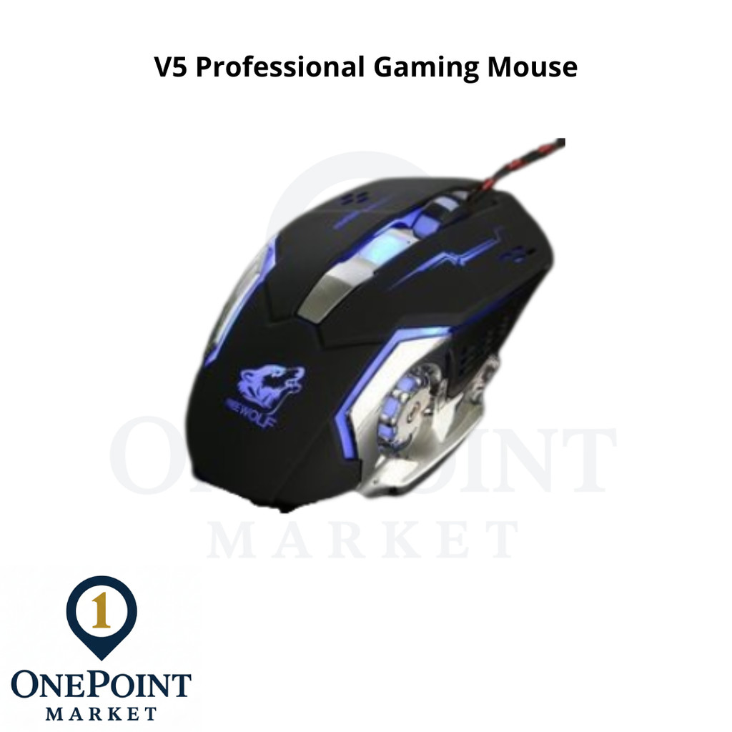 Jual Free Wolf V5 Professional Gaming Mouse RGB 6 Button Wired USB ...