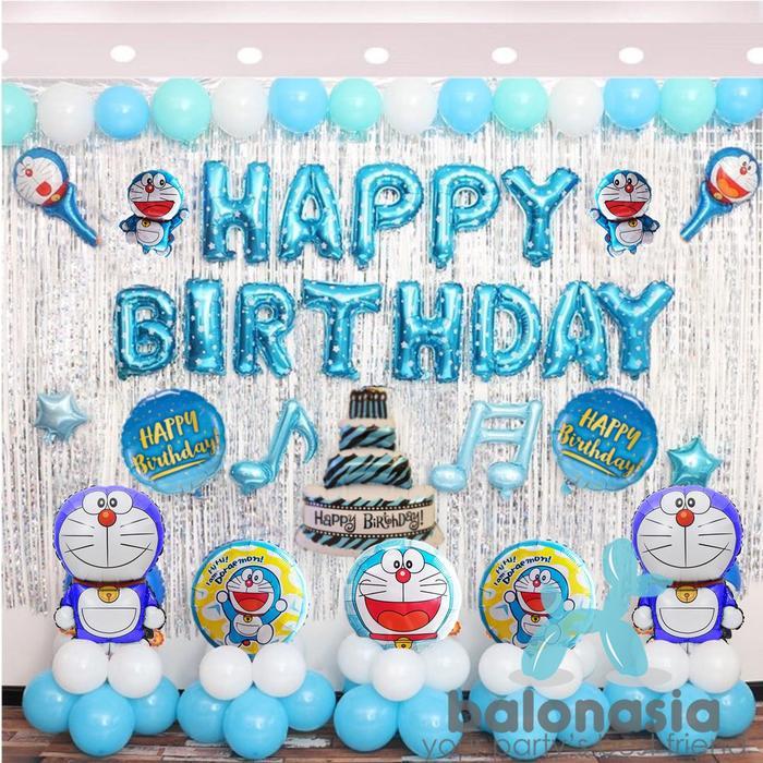 Jual Dekorasi Ulang Tahun Doraemon Lengkap Biru Gold - DORAEMON LENGKAP ...