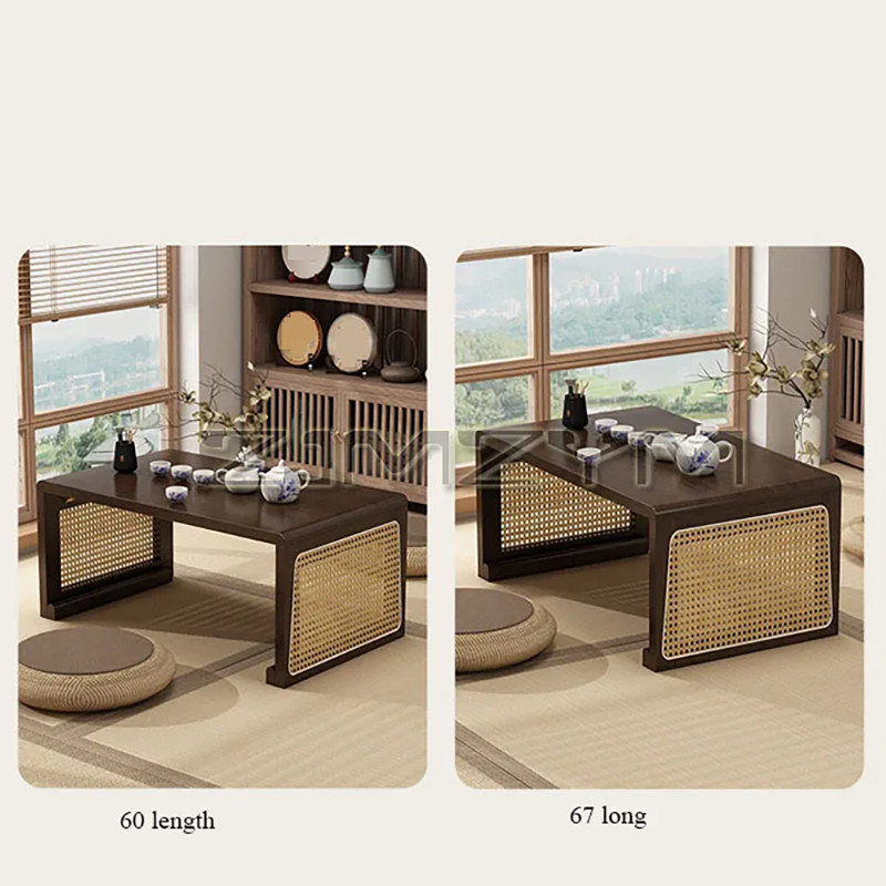 Jual Window Tea Table Japanese Style Tatami Bay Low Stool Solid Wood ...
