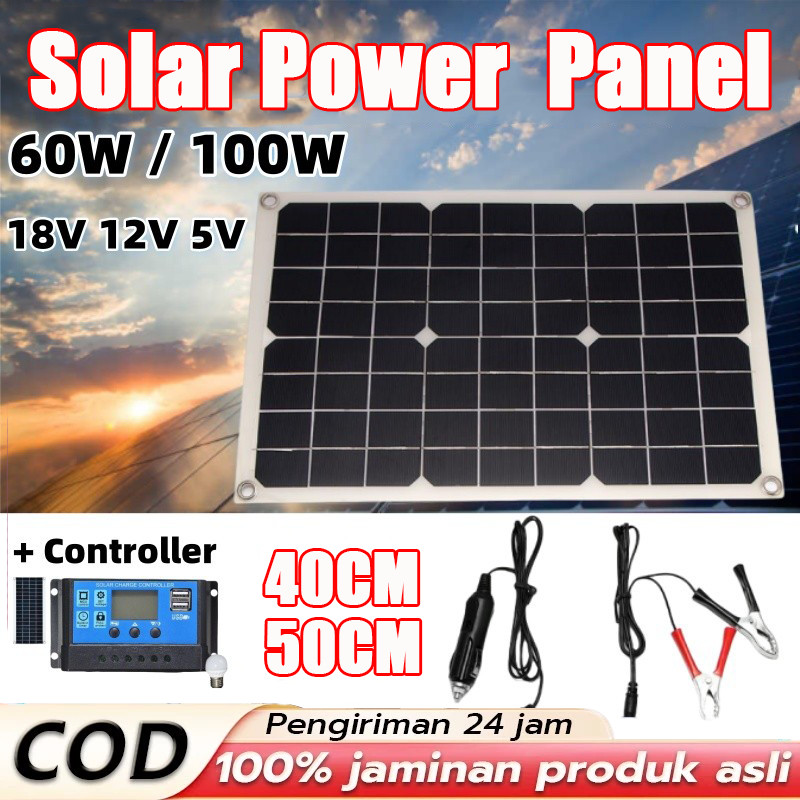 Jual Panel Surya 60W/100W Panel Tenaga Surya Polikristalin Kit Tenaga ...