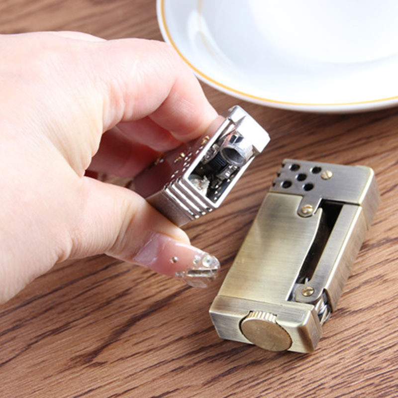 Jual Retro Kerosene Flint Side Pressure Ignition Cigarette Lighter ...