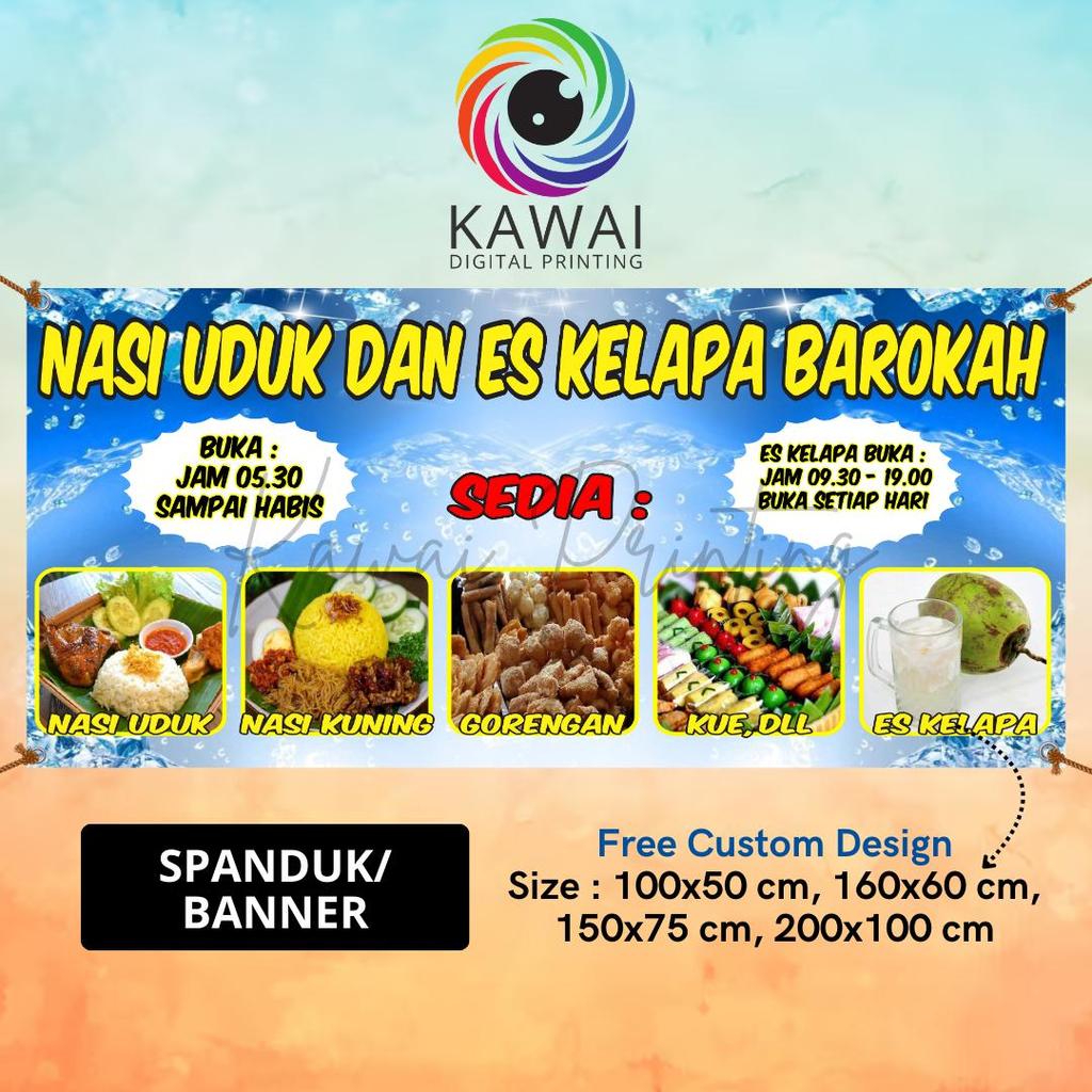 Jual Spanduk Banner MMT Nasi Uduk Es Kelapa Biru Bisa Rekuest 200x100 ...