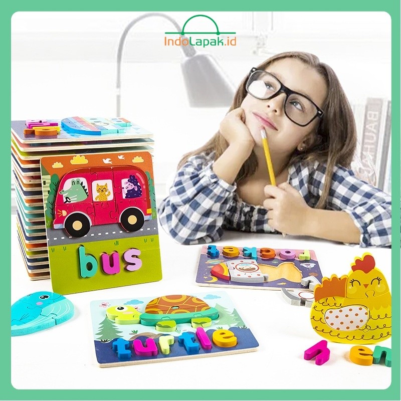 Jual INDOLAPAK (PZZ04) Mainan Edukasi Anak Basic Shape Kayu Balok Shape ...