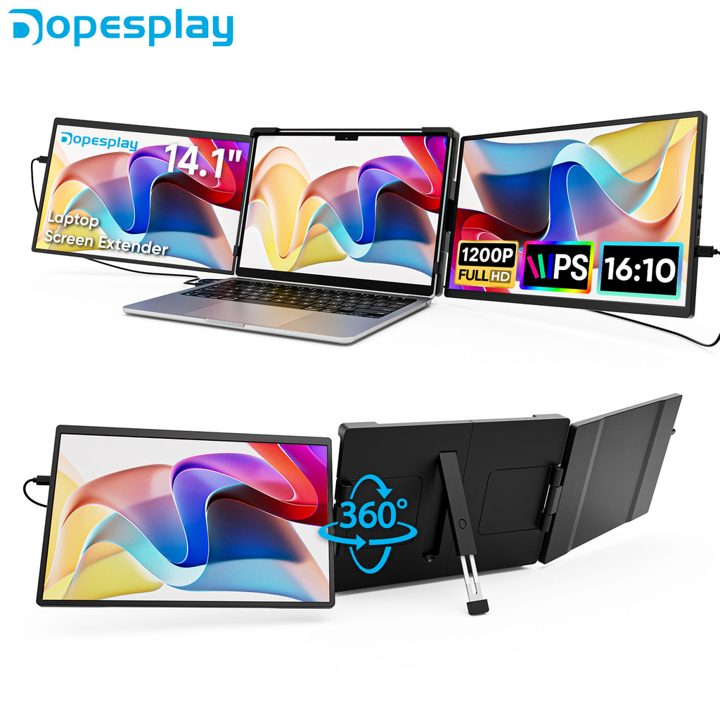 Jual Dopesplay 14.1in Laptops Screen Extender Triple Dual FHD 1200P IPS ...